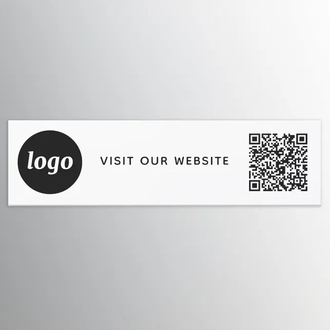 Simple Logo and Text Business QR Code Promotional Car Magnet | Zazzle