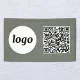 Simple Logo and Text Business QR Code Sage Green Banner | Zazzle