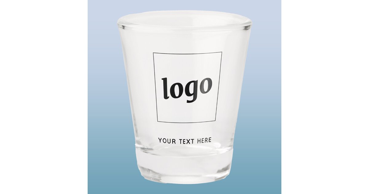 Simple Logo and Text Business Shot Glass | Zazzle
