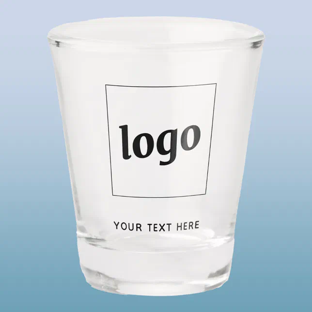 Simple Logo and Text Business Shot Glass | Zazzle
