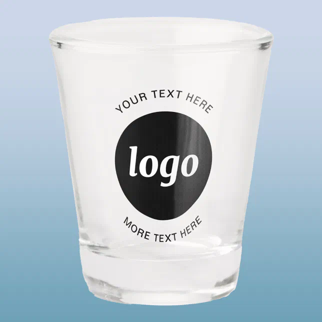 Simple Logo and Text Business Shot Glass | Zazzle
