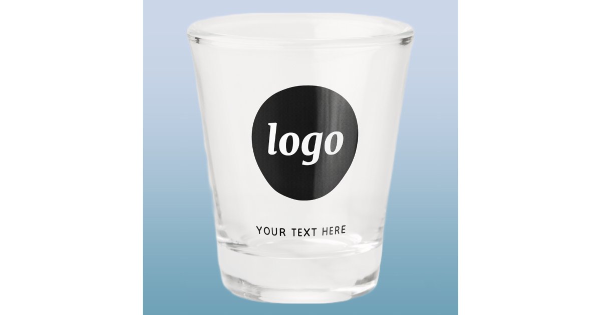 Simple Logo and Text Business Shot Glass | Zazzle