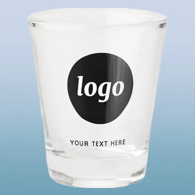 Simple Logo and Text Business Shot Glass | Zazzle