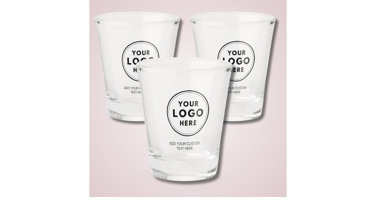 Simple Logo and Text Business Shot Glass | Zazzle