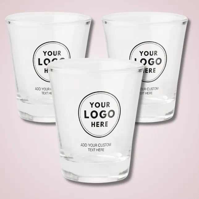Simple Logo and Text Business Shot Glass | Zazzle
