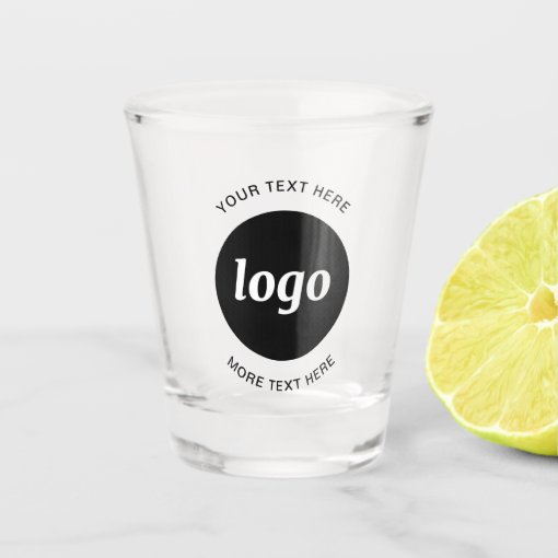Simple Logo and Text Business Shot Glass | Zazzle