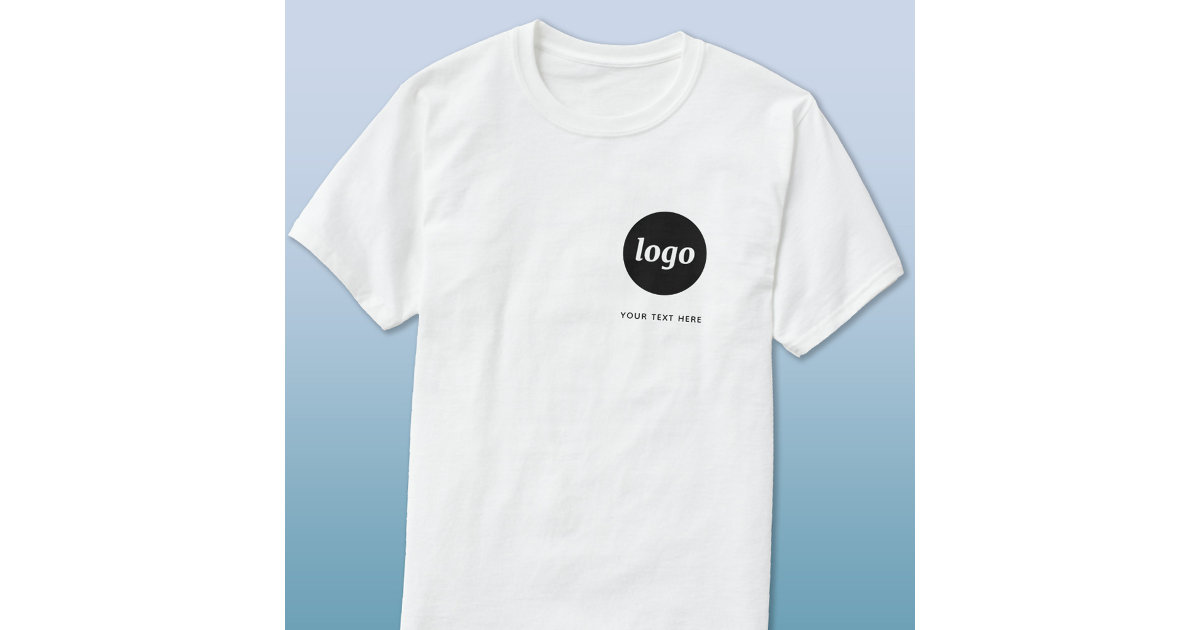 Simple Logo and Text Business T-Shirt | Zazzle