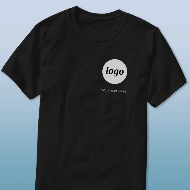 Simple Logo and Text Business T-Shirt | Zazzle