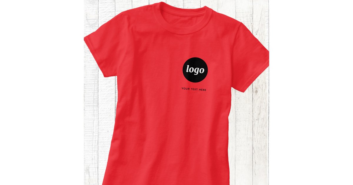 Simple Logo and Text Business T-Shirt | Zazzle