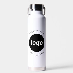 Simple Logo and Text Business Water Bottle | Zazzle