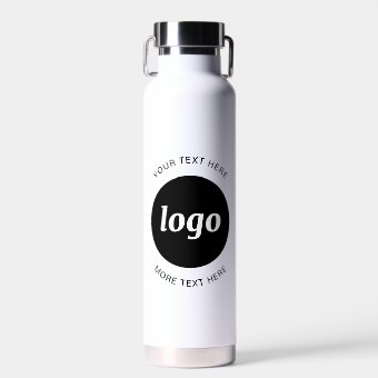 Simple Logo and Text Business Water Bottle | Zazzle
