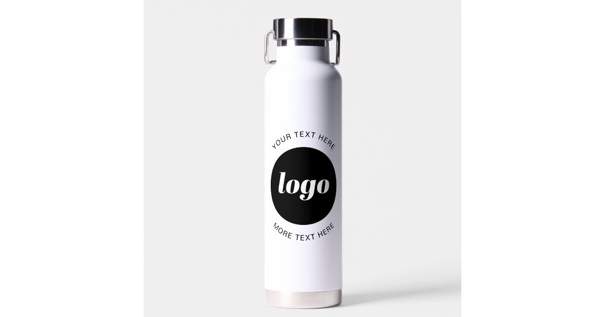 Simple Logo and Text Business Water Bottle | Zazzle