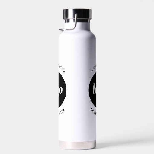 Simple Logo and Text Business Water Bottle | Zazzle