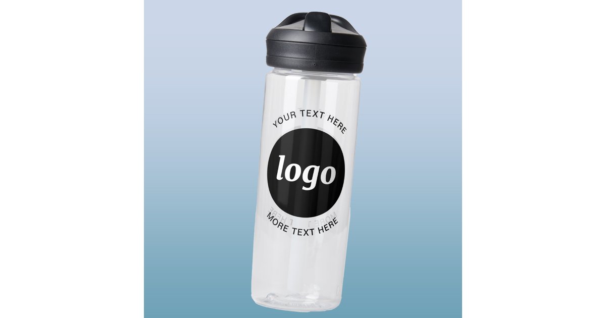 Simple Logo and Text Business Water Bottle | Zazzle