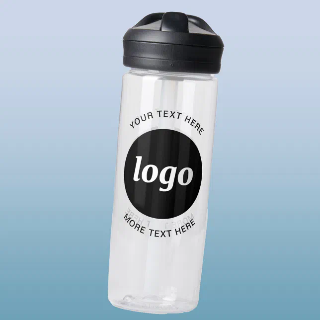 Simple Logo and Text Business Water Bottle | Zazzle