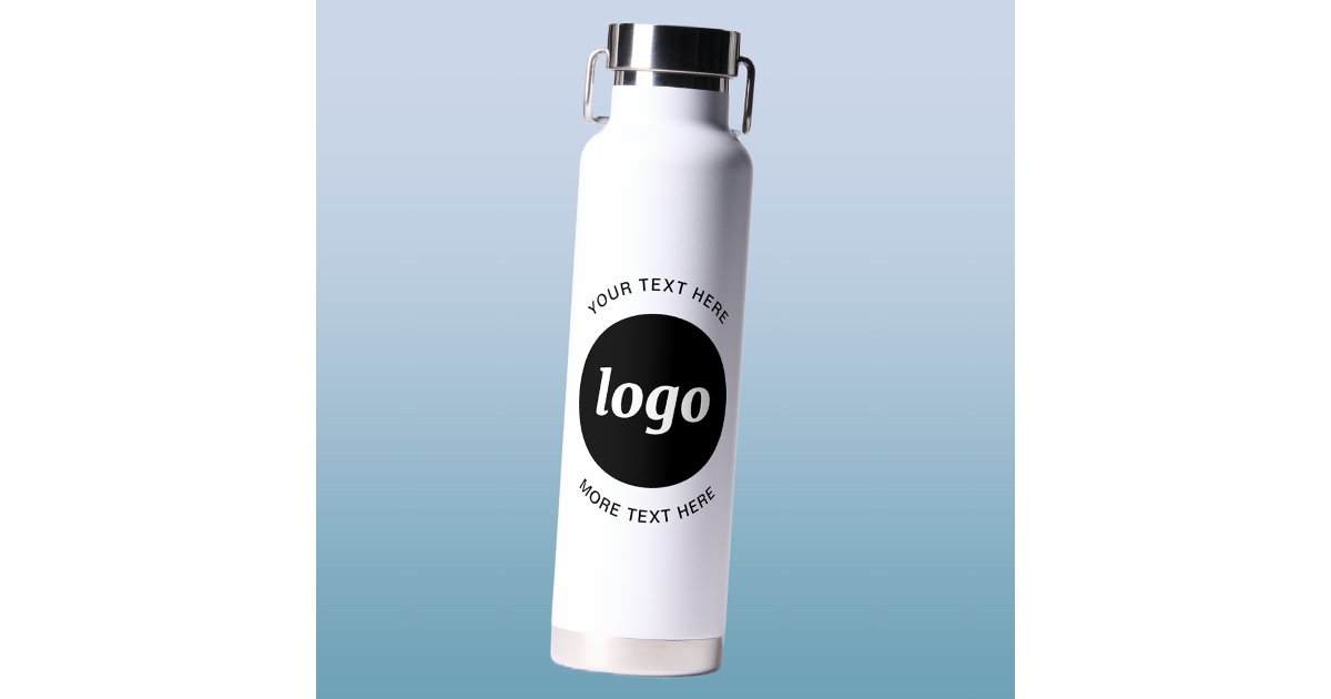 Simple Logo and Text Business Water Bottle | Zazzle