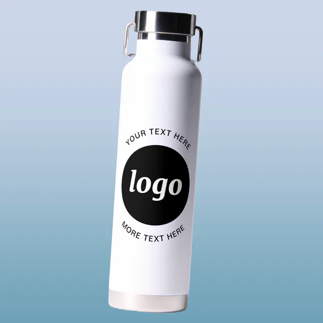 Simple Logo and Text Business Water Bottle | Zazzle