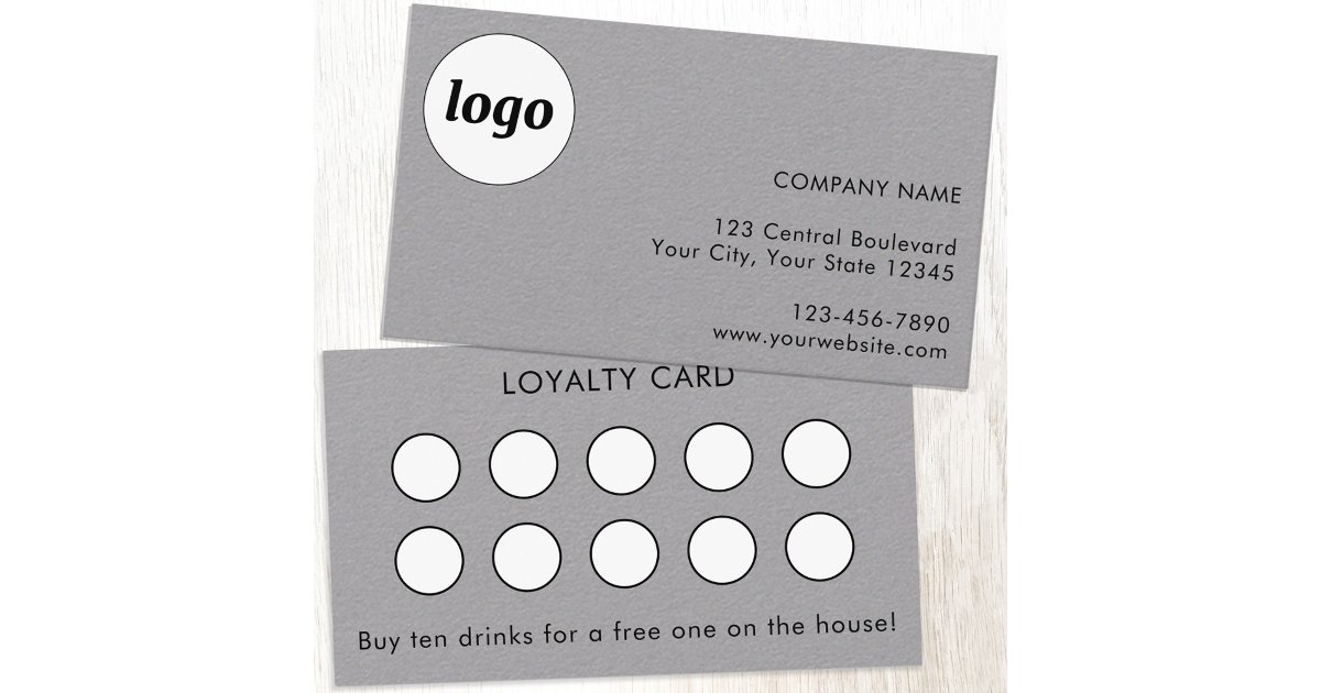 Simple Logo and Text Customer Loyalty Card | Zazzle