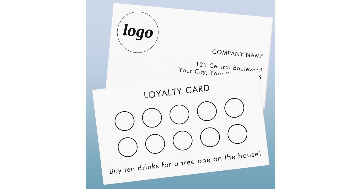 Simple Logo and Text Customer Loyalty Card | Zazzle