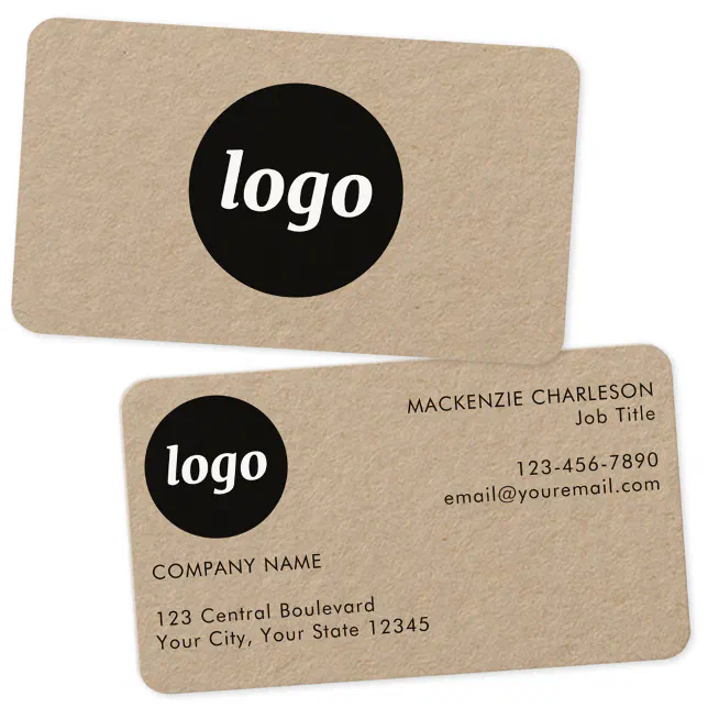 Simple Logo and Text Kraft Business Card | Zazzle