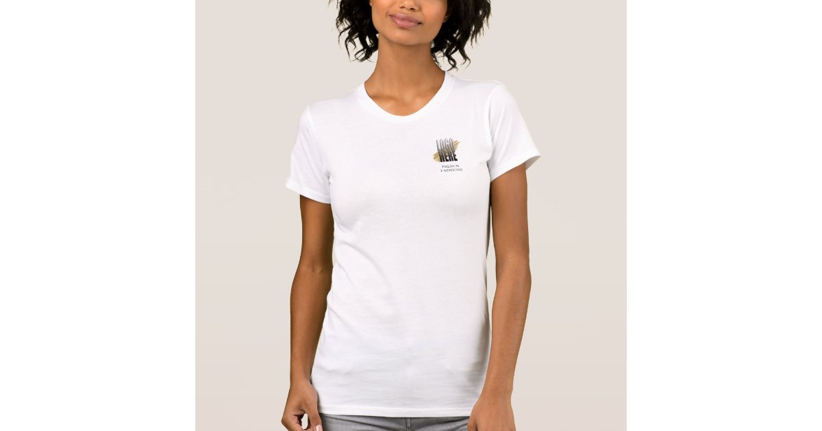 Simple Logo and Text on Chest T-Shirt | Zazzle