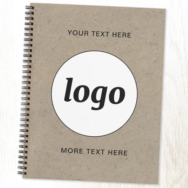 Simple Logo and Text Promotional Business Notebook | Zazzle