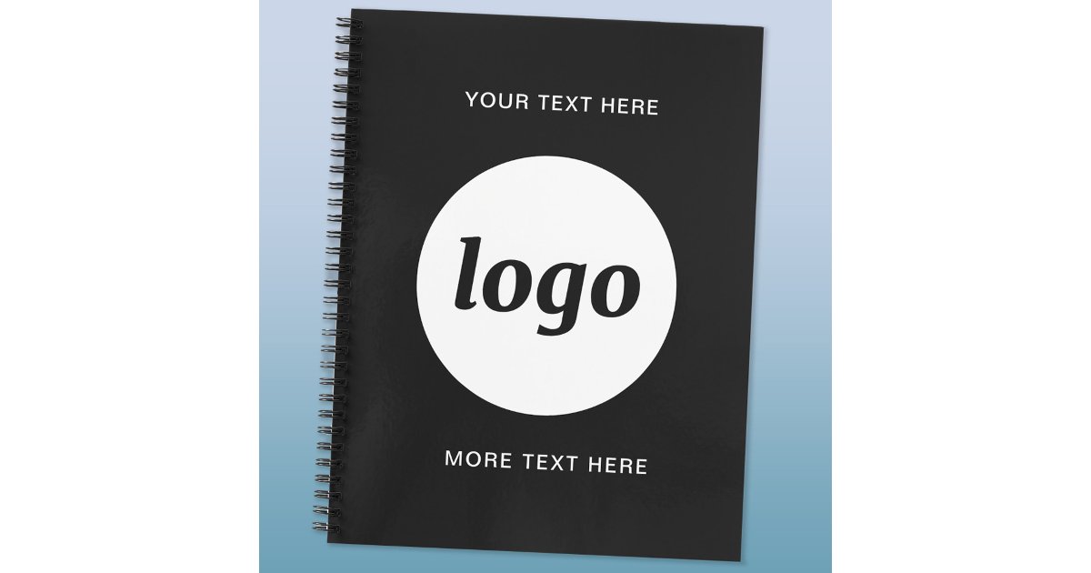 Simple Logo and Text Promotional Business Notebook | Zazzle