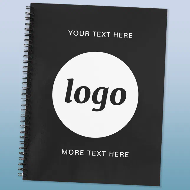 Simple Logo and Text Promotional Business Notebook | Zazzle