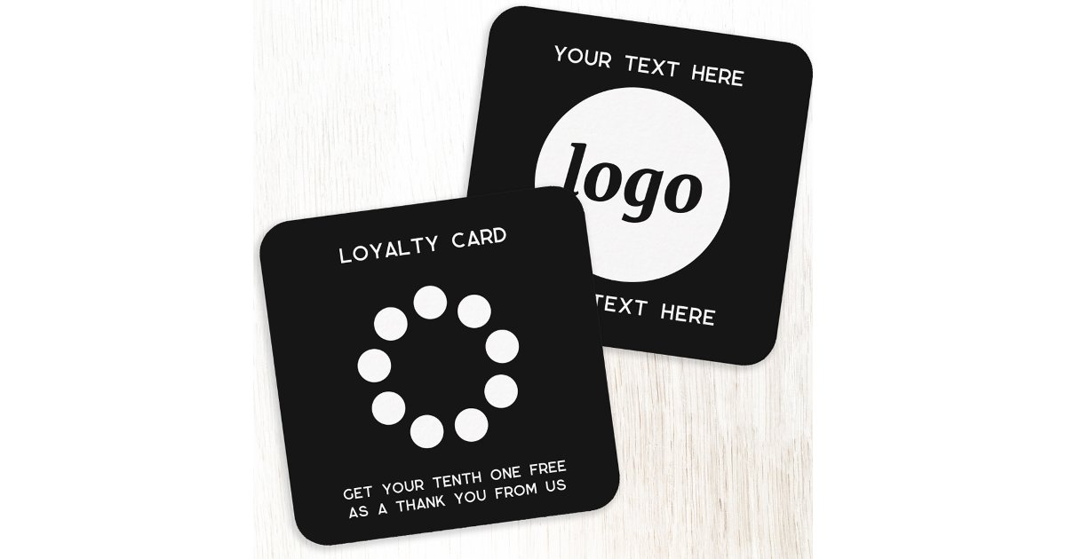Simple Logo and Text Promotional Loyalty Card | Zazzle