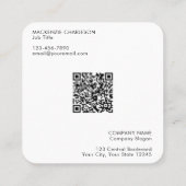 Simple Logo and Text QR Code Square Business Card | Zazzle