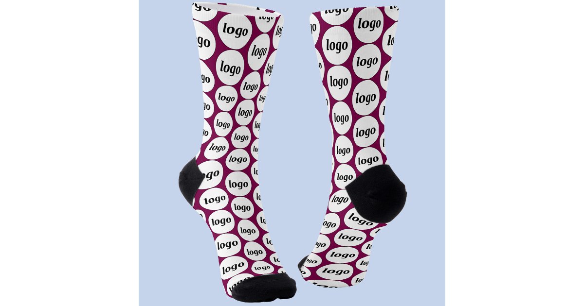 Simple Logo Business Pattern Dark Magenta Pink Socks | Zazzle
