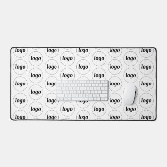Simple Logo Business Pattern Desk Mat | Zazzle