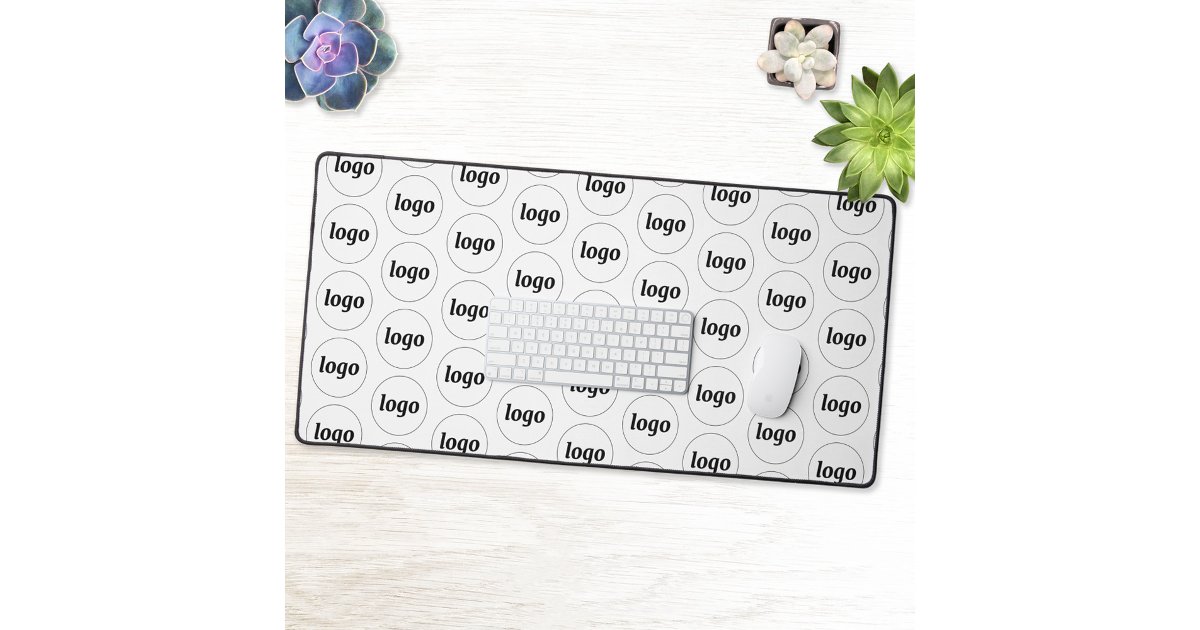 Simple Logo Business Pattern Desk Mat | Zazzle