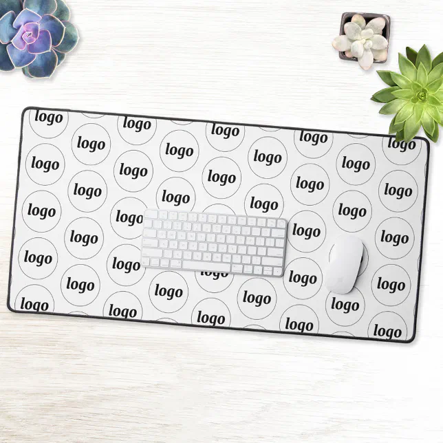 Simple Logo Business Pattern Desk Mat | Zazzle