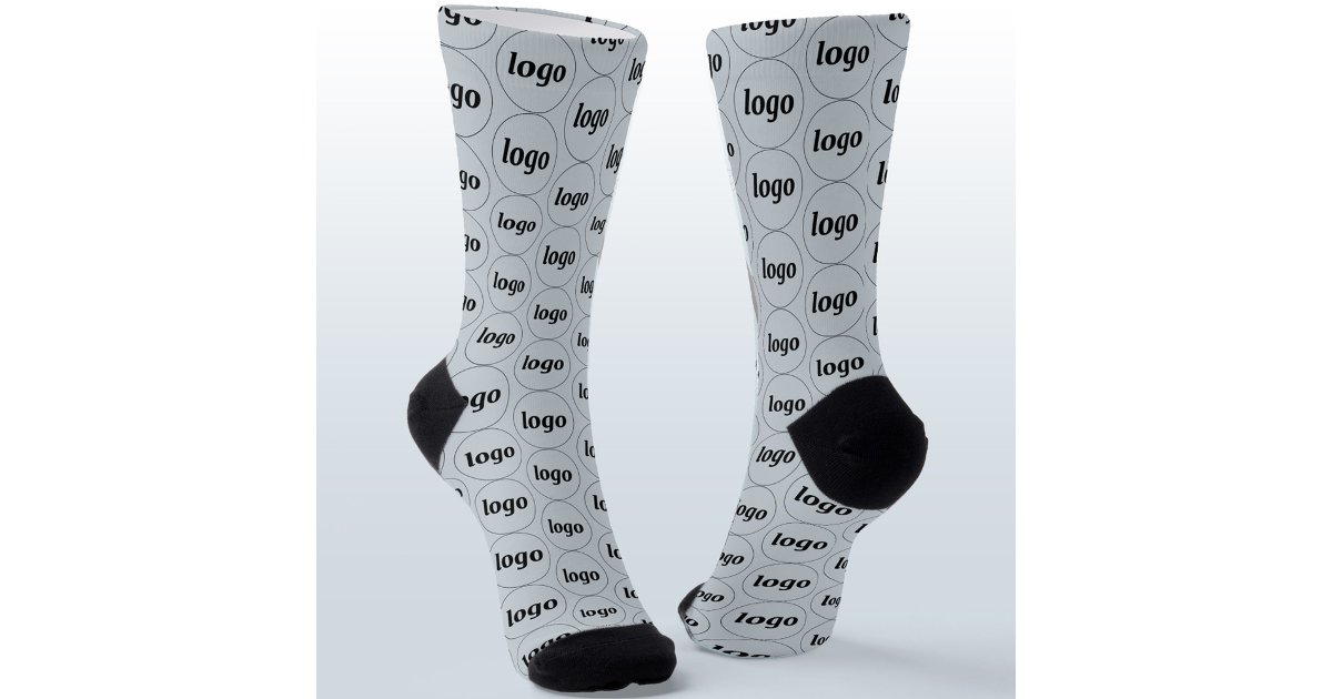 Simple Logo Business Pattern Powder Blue Socks | Zazzle