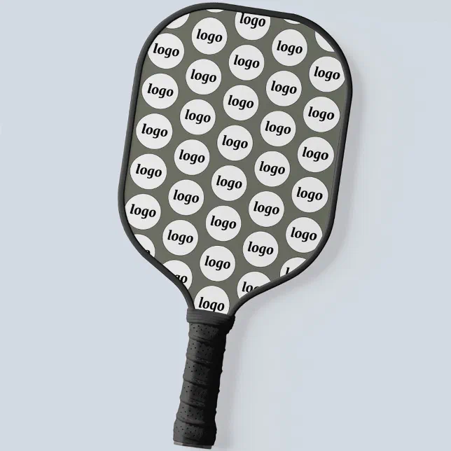 Simple Logo Business Pattern Sage Green Pickleball Paddle | Zazzle