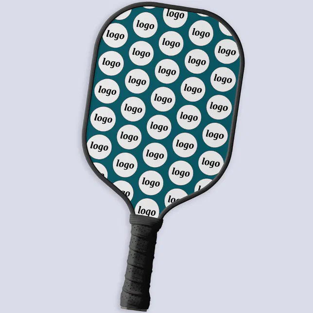 Simple Logo Business Pattern Teal Green Pickleball Paddle | Zazzle