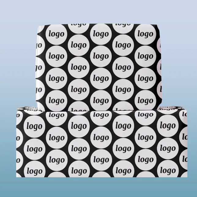Simple Logo Business Pattern Wrapping Paper | Zazzle