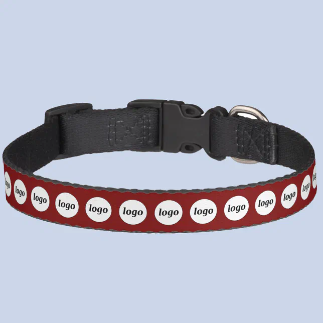 Simple Logo Business Promotional Burgundy Red Pet Collar | Zazzle