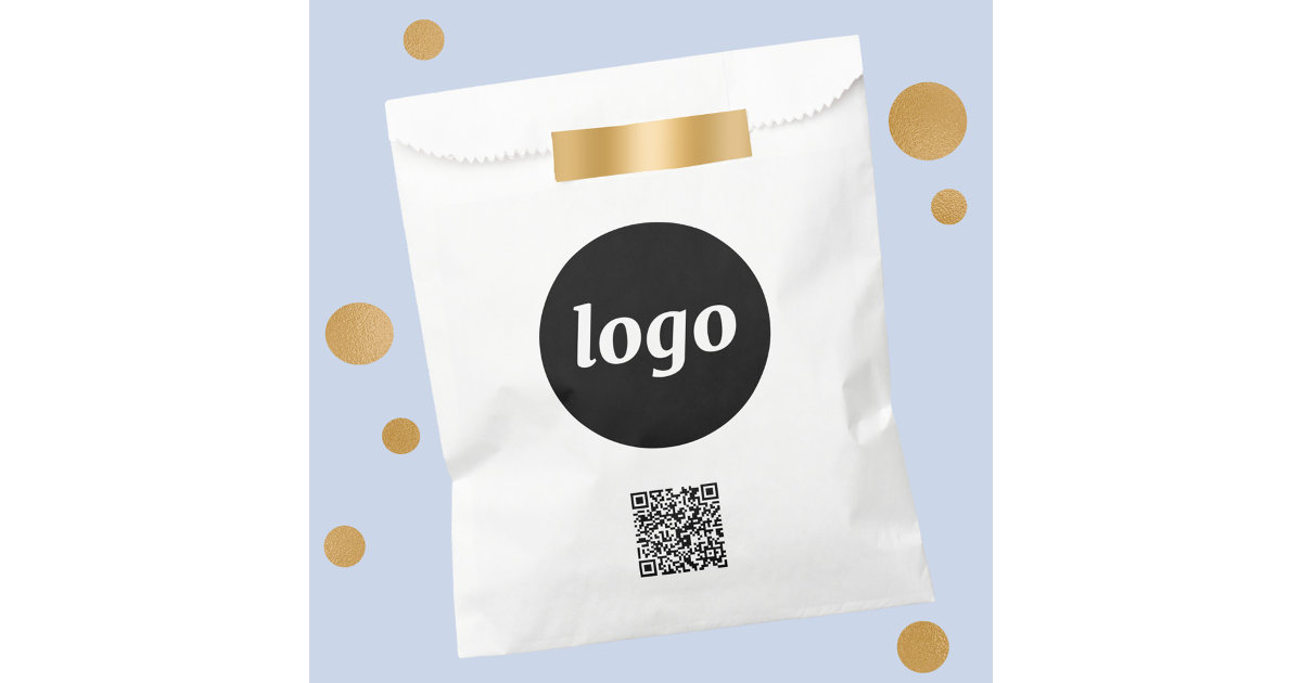Simple Logo Business Promotional QR Code Paper Bag | Zazzle
