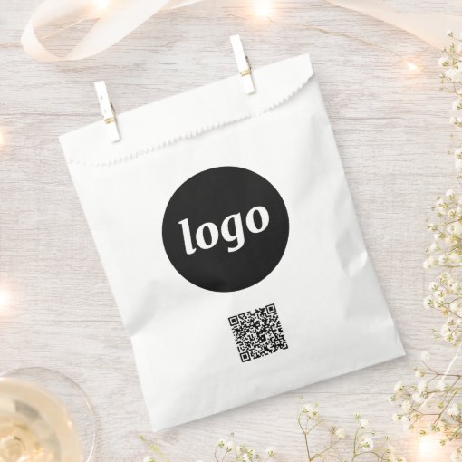 Simple Logo Business Promotional QR Code Paper Bag | Zazzle
