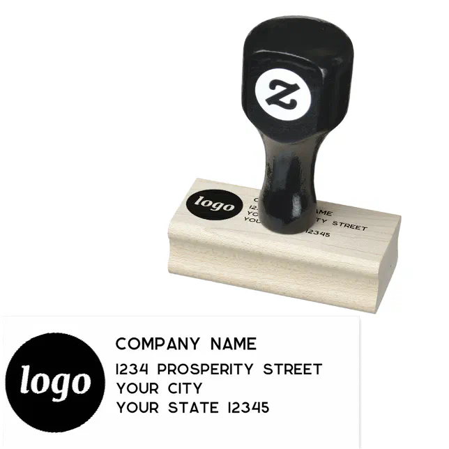Simple Logo Company Return Address Rubber Stamp | Zazzle