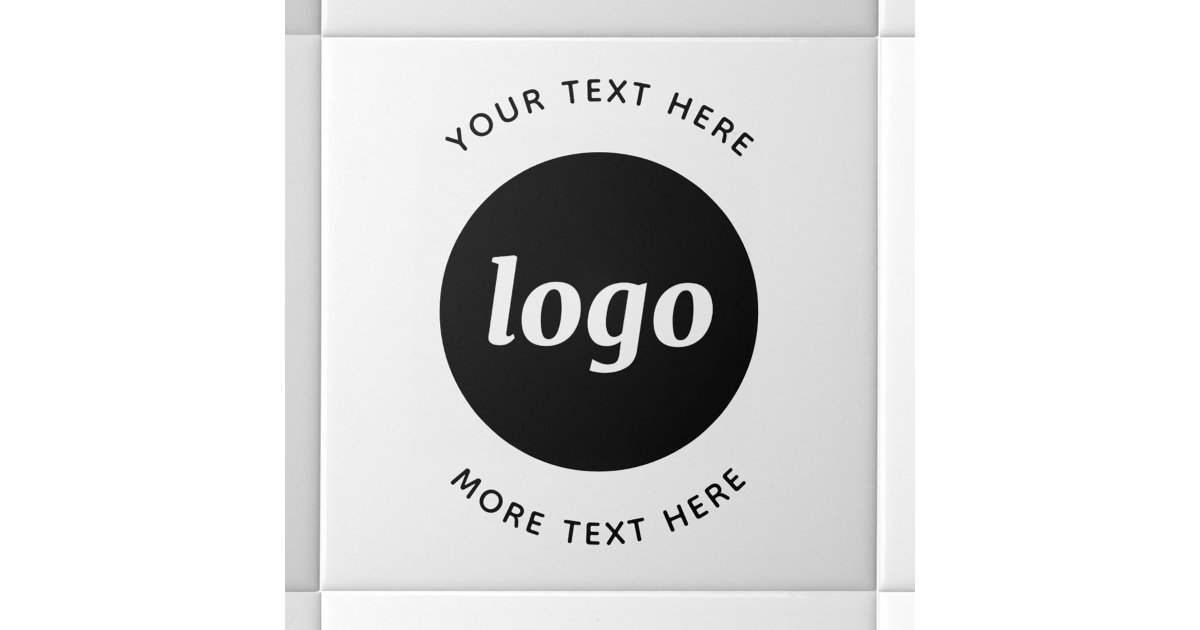Simple Logo Custom Text Business Ceramic Tile | Zazzle