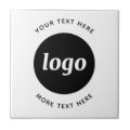 Simple Logo Custom Text Business Ceramic Tile | Zazzle