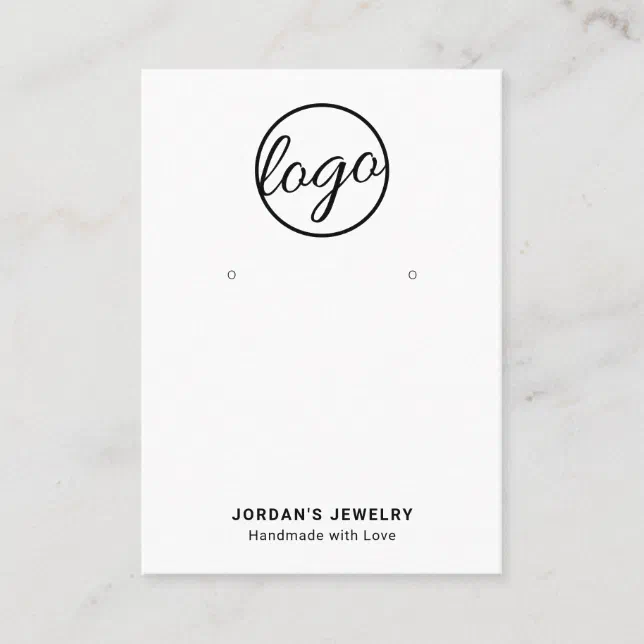 Simple Logo Large Earring Display Business Card | Zazzle