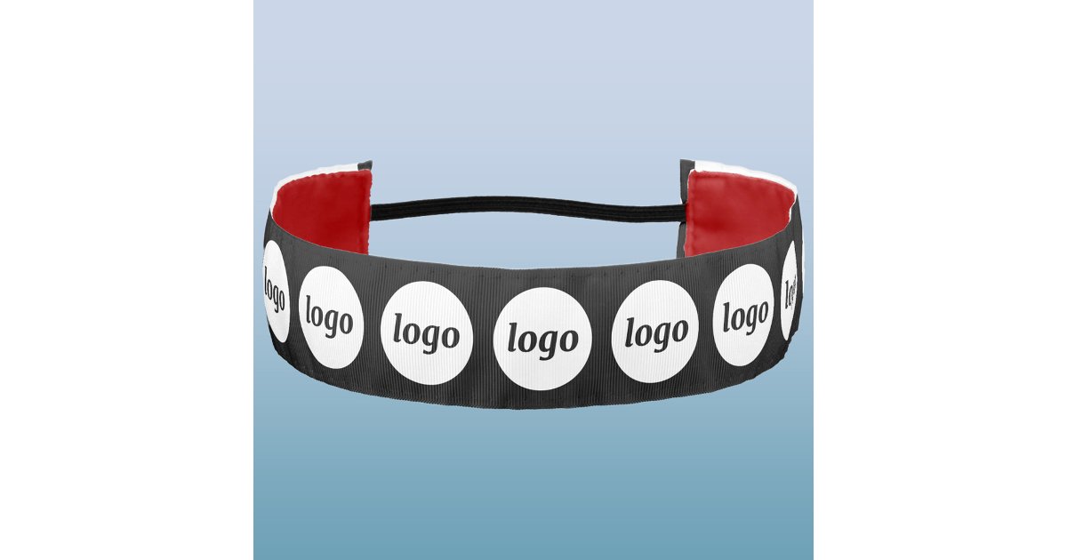 Simple Logo Pattern Business Promotional Black Athletic Headband | Zazzle