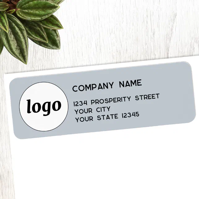Simple Logo Powder Blue Company Return Address Label | Zazzle