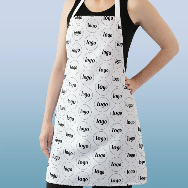 Simple Logo Promotional Business Pattern Apron | Zazzle
