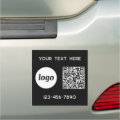 Simple Logo Promotional Business QR Code Black Car Magnet | Zazzle
