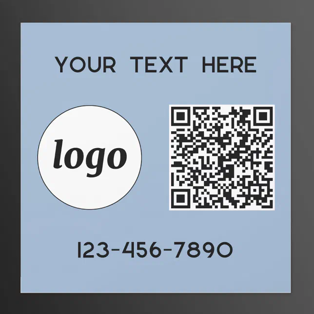 Simple Logo Promotional Business QR Code Blue Car Magnet | Zazzle